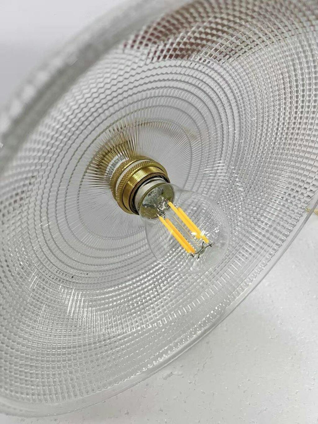 Lampsmodern Pendant Light Vintage INS Glass Ribbed Pendant Light