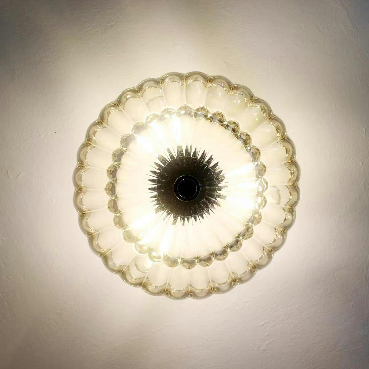 Lampsmodern Ceiling Light Vintage Amber Glass Semi-Flush Shades Of Light