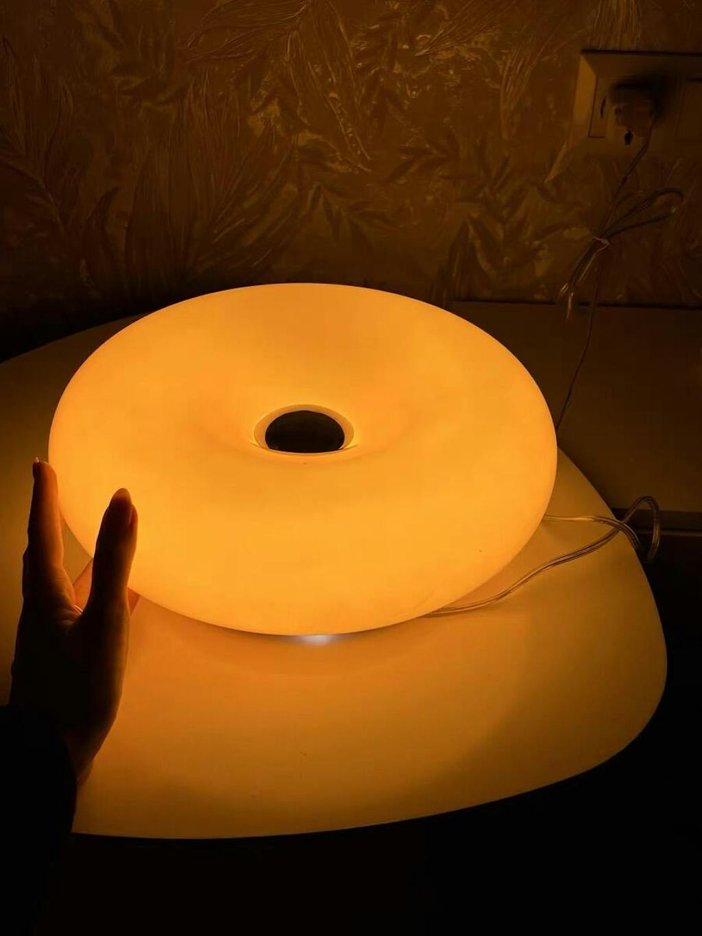 Lampsmodern Donut Wall Light Glass Wall Light Fixture For Living Room