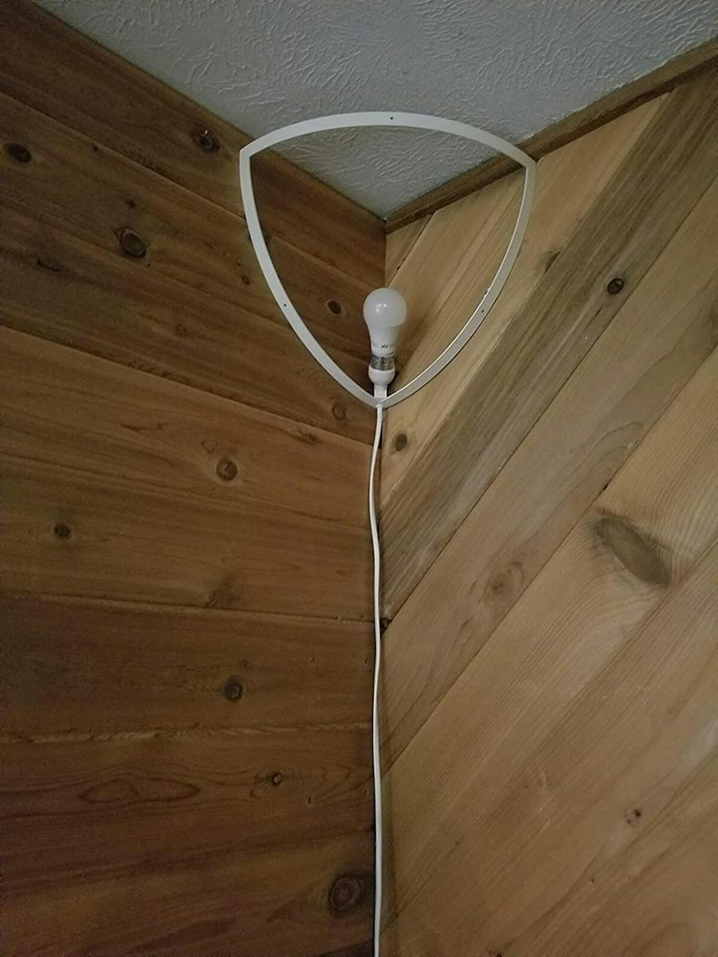 16"W Beacon Triangle Corner Light Plug-In Cord White by Home Concept