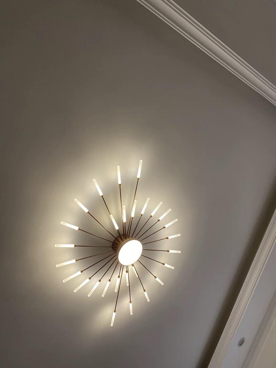 Modern Flush-Mount Ceiling Light Fireworks, Black & Gold | Las Sola