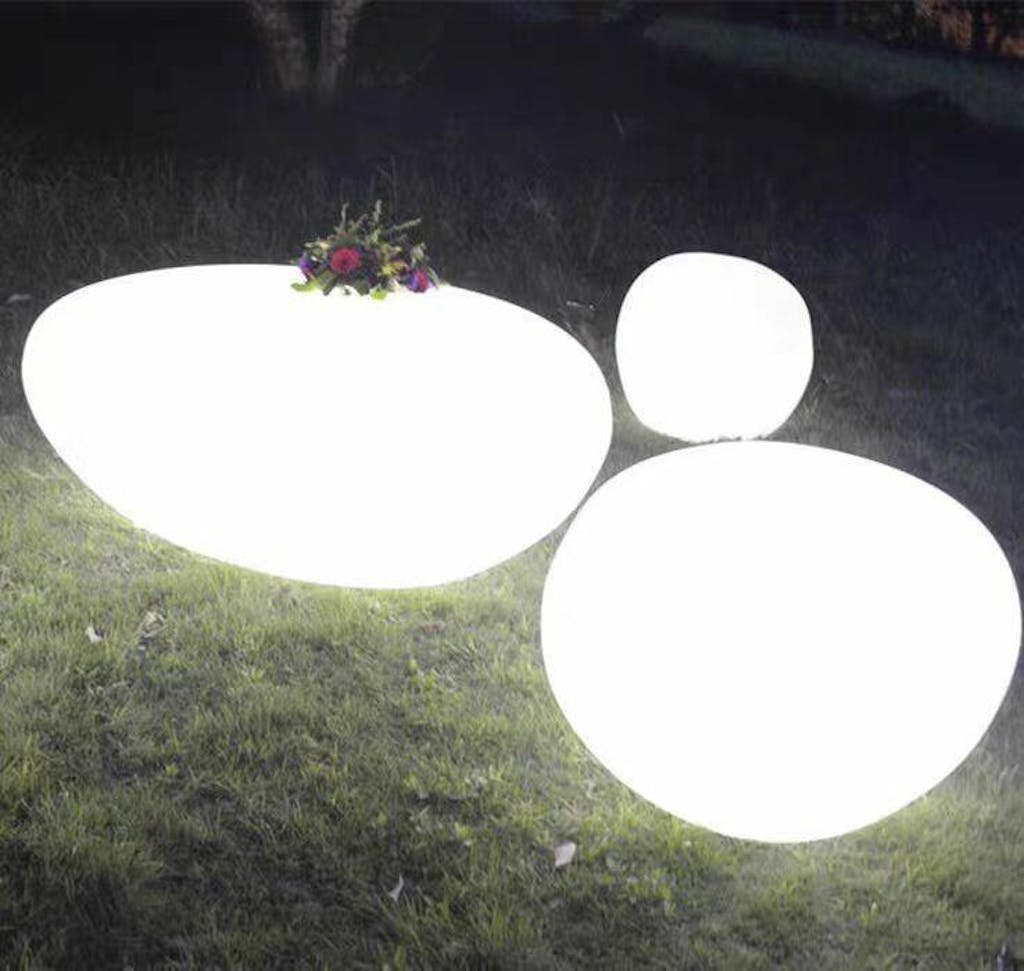 Stone Shaped Landscape Light Rechargeable LED Decorative Light for ...