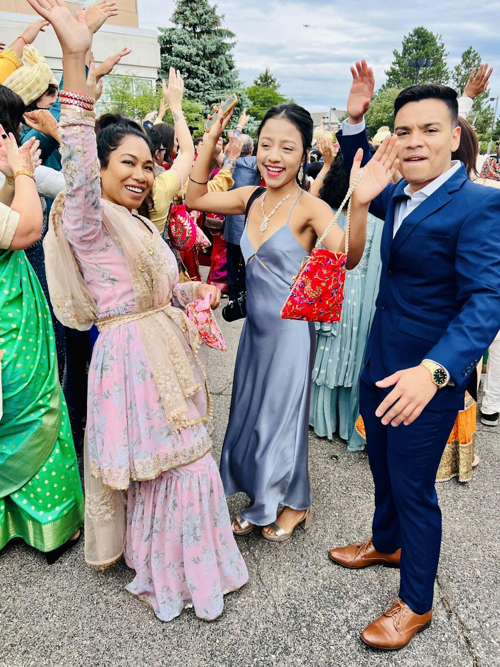 Dusty Peach Floral Georgette Gharara Suit | Lashkaraa