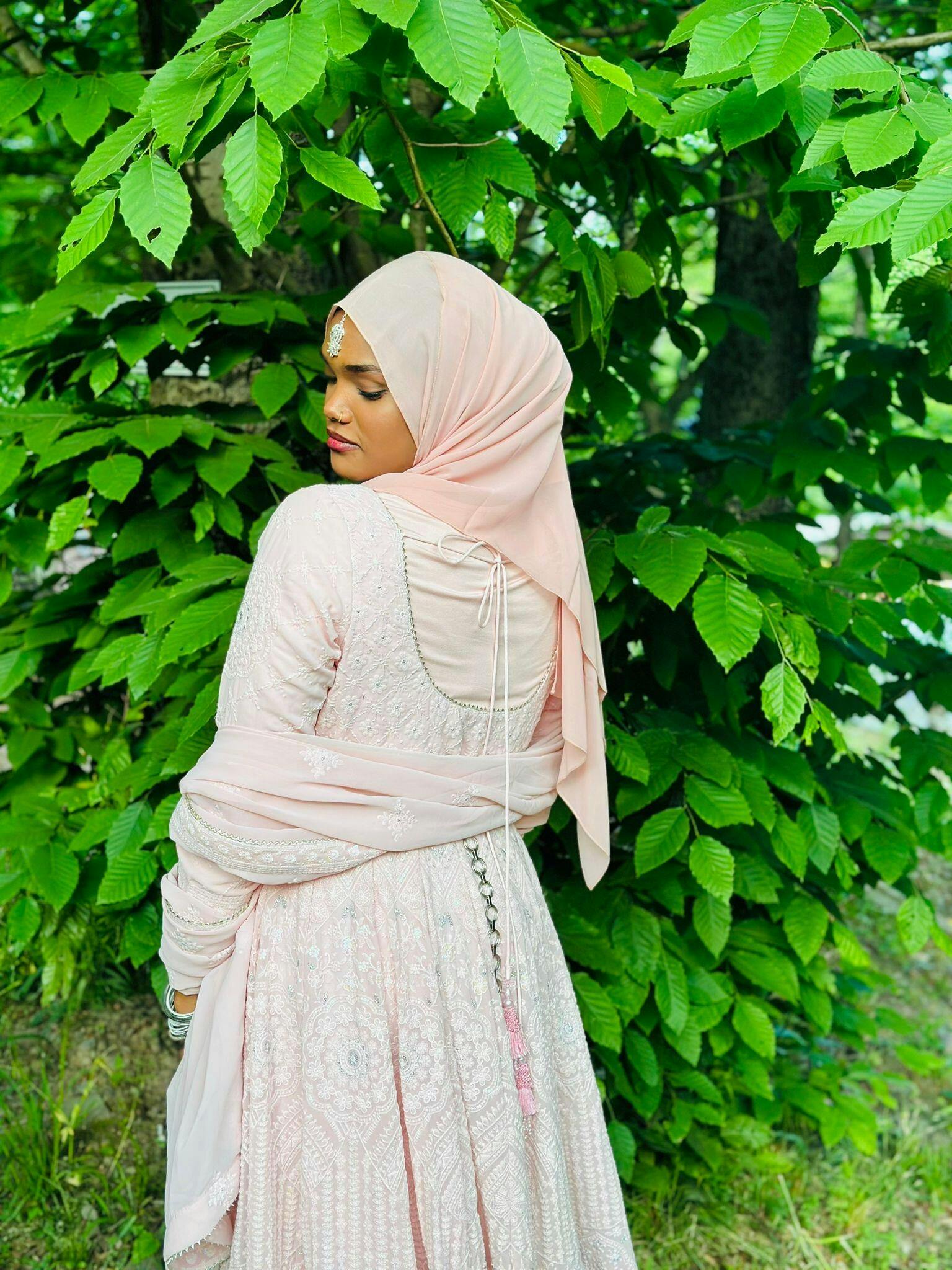 Blush Pink Thread Embroidered Anarkali | Lashkaraa