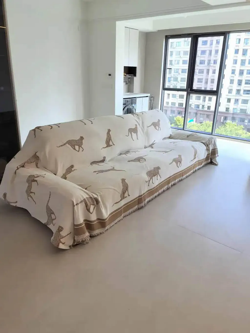 Leopard Print Sofa Cover | Couch Cover Chenille Jacquard