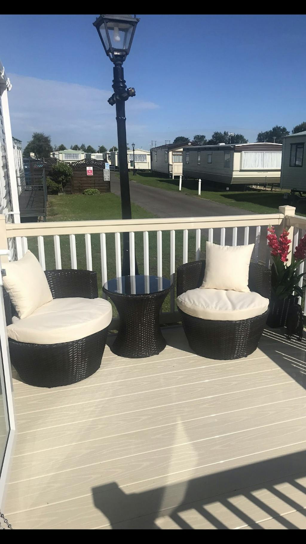 2 Seater Rattan Egg Chair Bistro Set - Black - Laura James