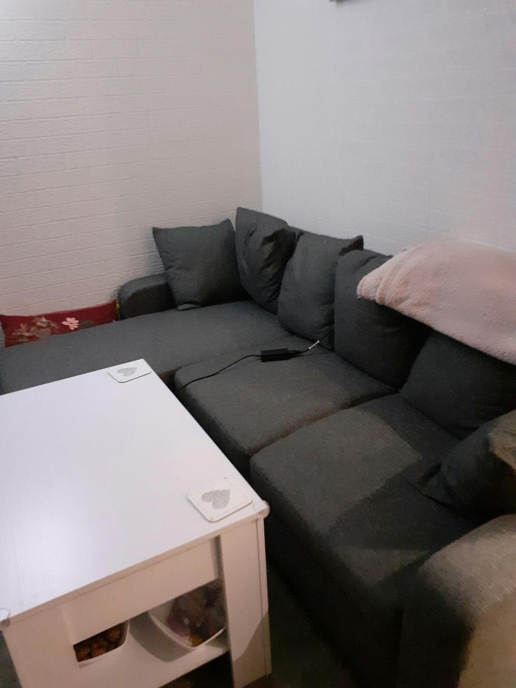 Tracy corner sofa - grey linen - Laura James