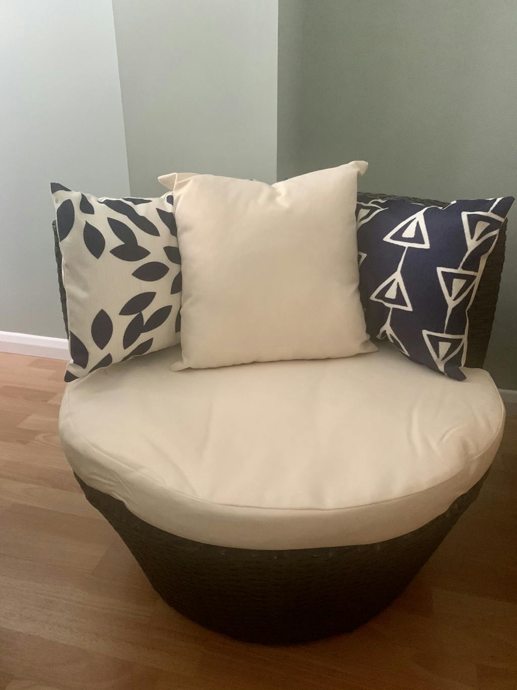 2 Seater Rattan Egg Chair Bistro Set - Black - Laura James