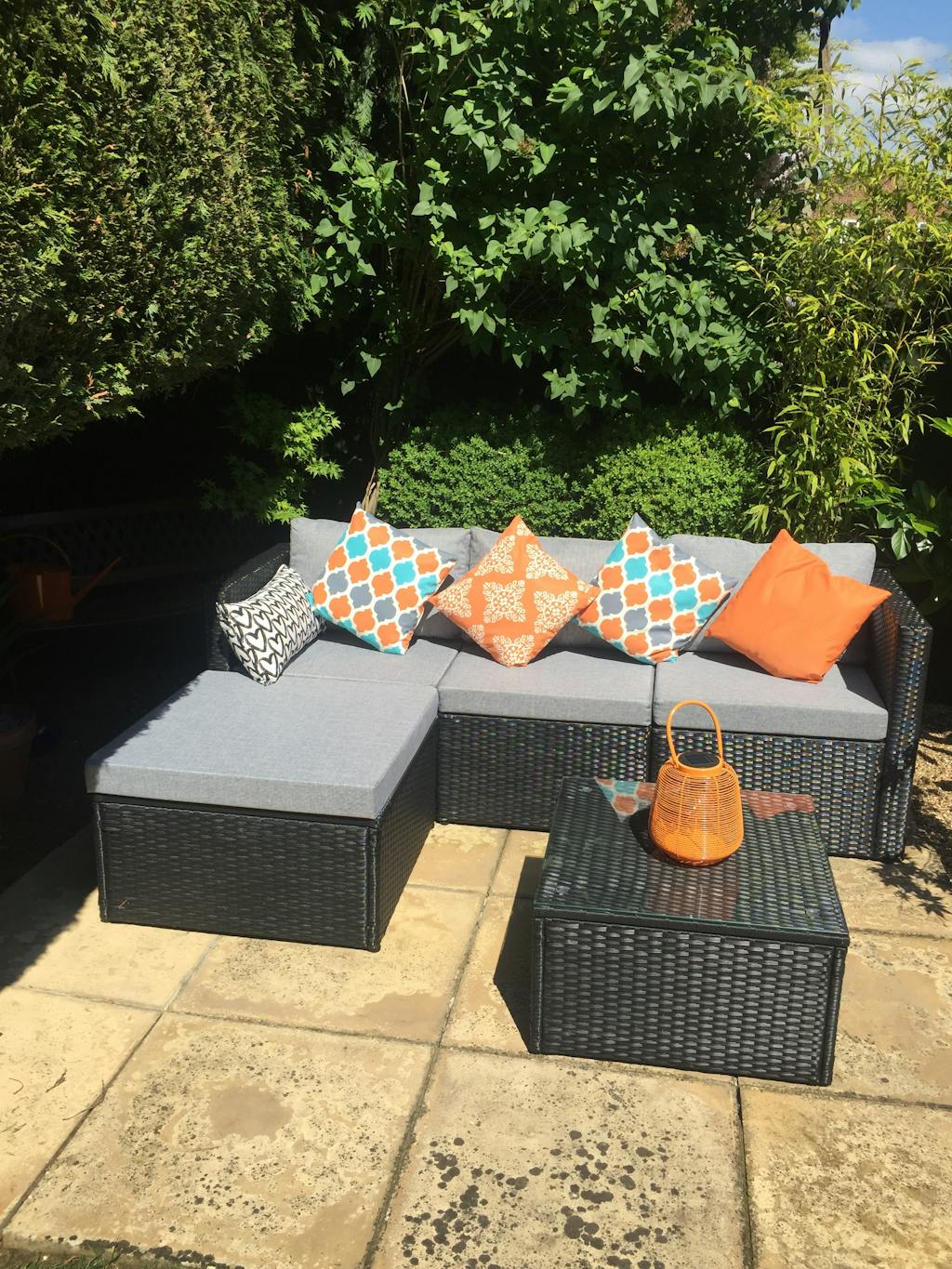 4 Seater Rattan Corner Sofa Set - Black Weave - Laura James