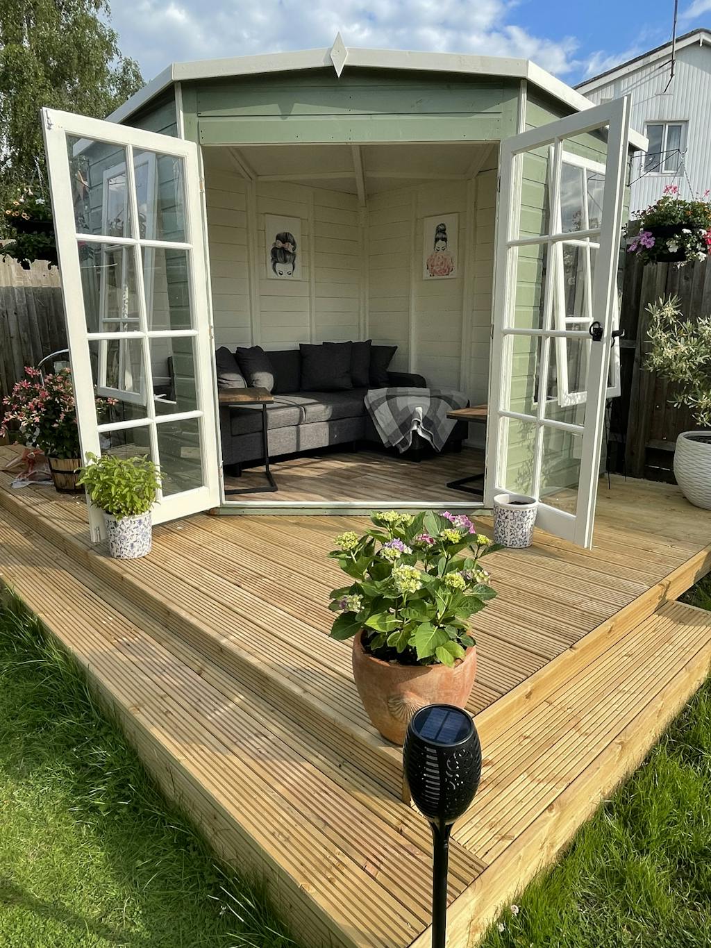 Tracy corner sofa - grey linen - Laura James