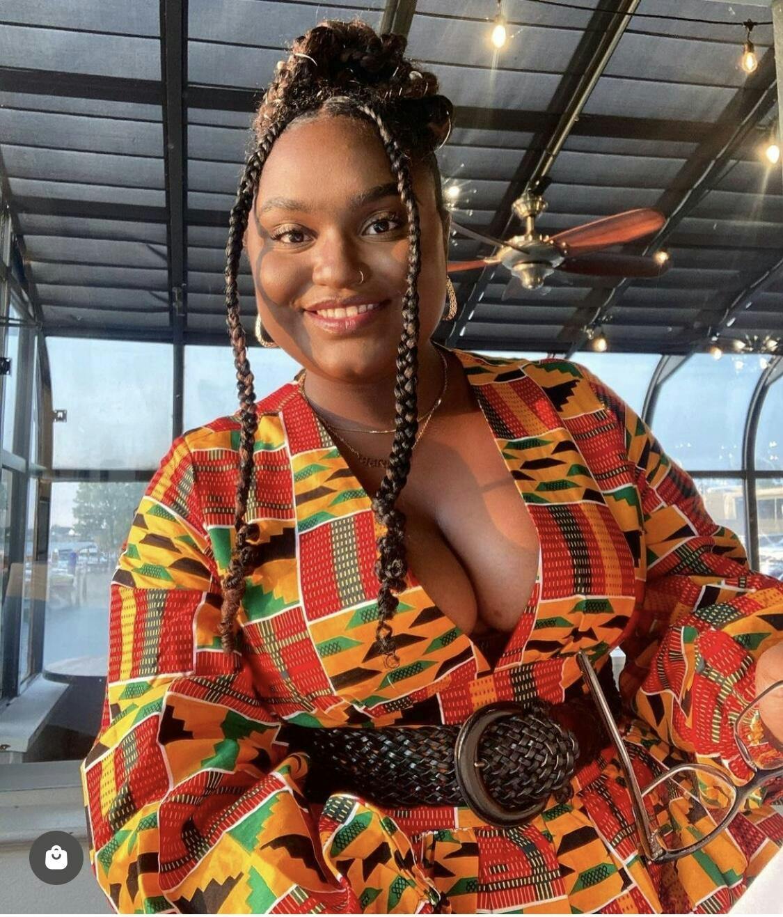 Low Neck Deep V Long Sleeve African Maxi Dress Kenya Laviye