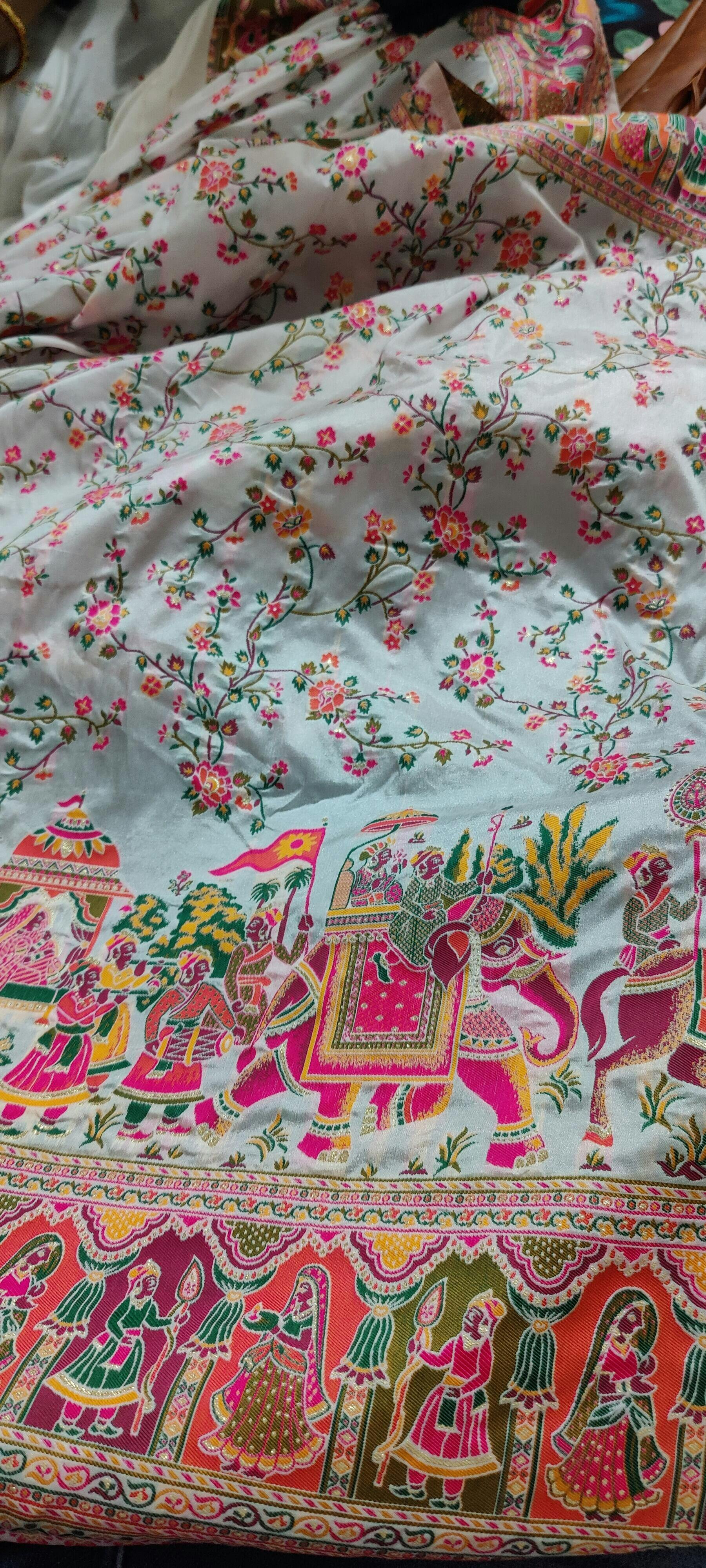 Rajwadi Pashmina Silk Saree – Lazree Sarees