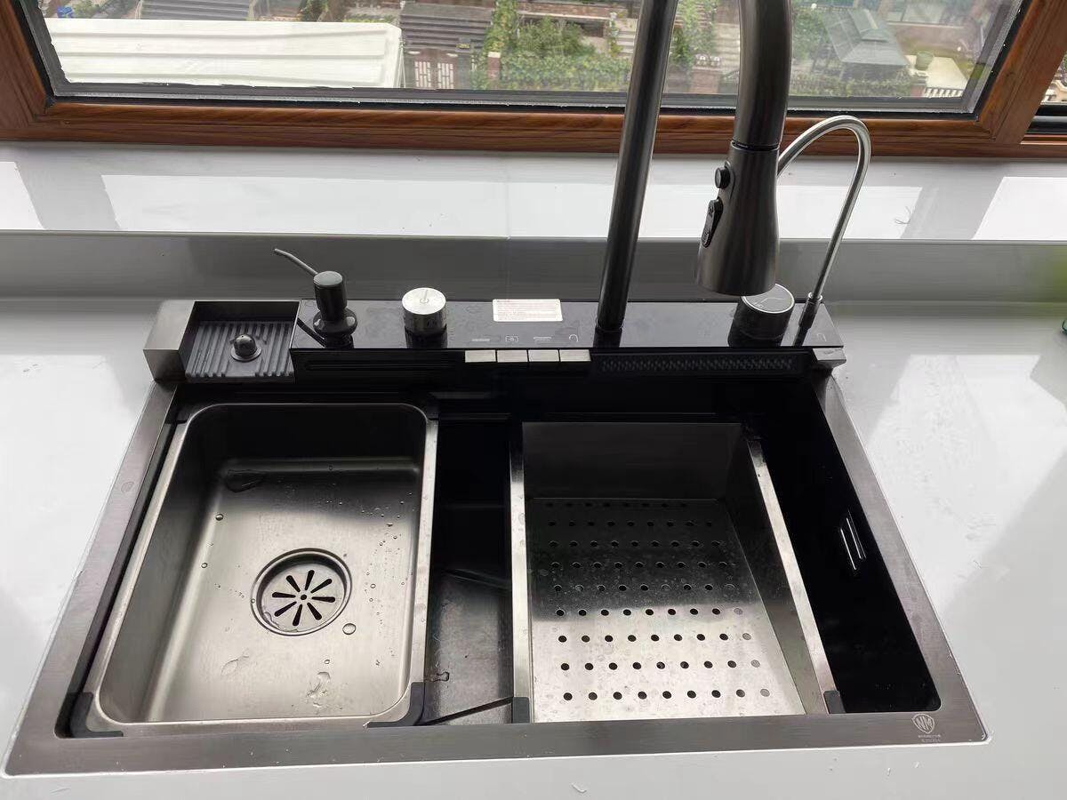 Lefton Two Waterfall Pull-Out Kitchen Sink Faucets-KS2206 – Lefton Home