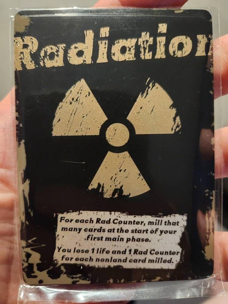 Stainless Steel Radiation Token - Metal MTG Tokens | Legendary Artifacts