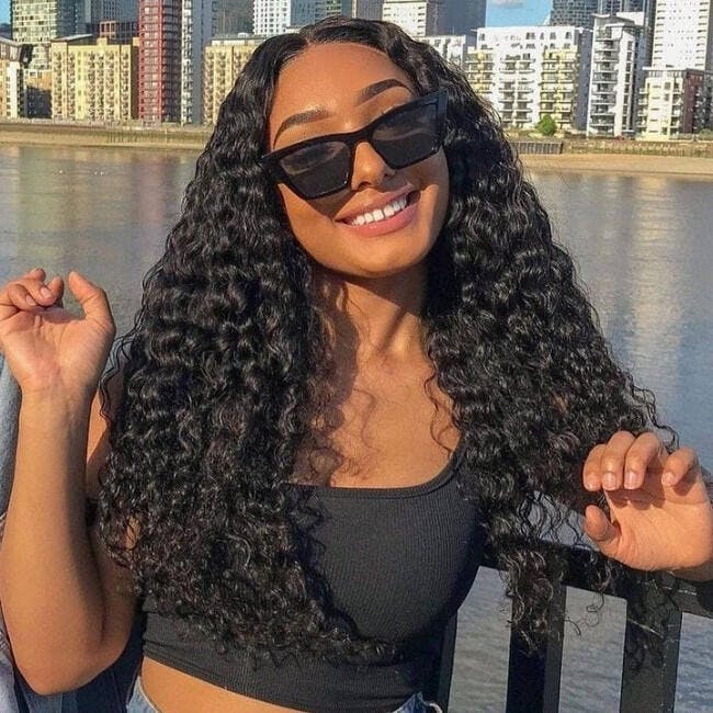 Lemoda 13x6 Lace Frontal Wig 250 Density Human Hair Deep Wave Pre Plu
