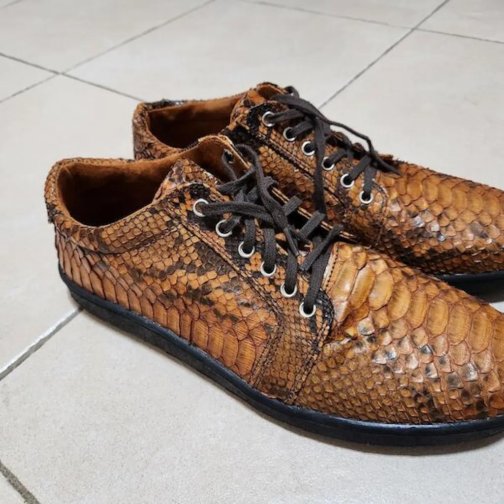 Snake Skin Sneakers Casual Walking Shoes - Python Jacket