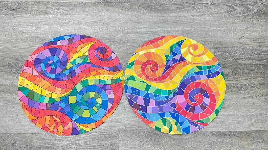 Life of Colour Mosaic Painting Kit - The Wave with Acrylic markers