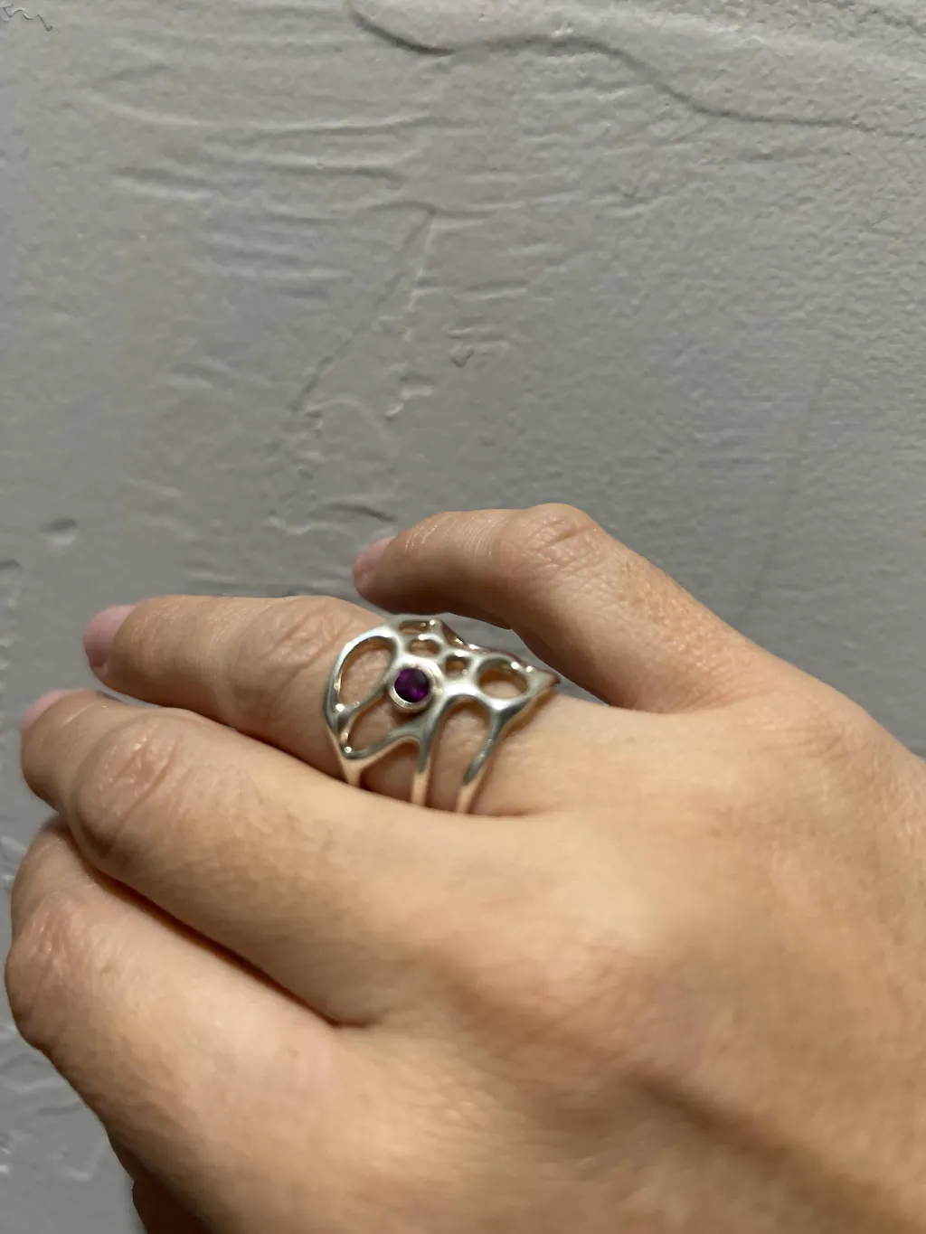 Silver Organic Wide Band Cactus Ring | Lila Clare Jewelry