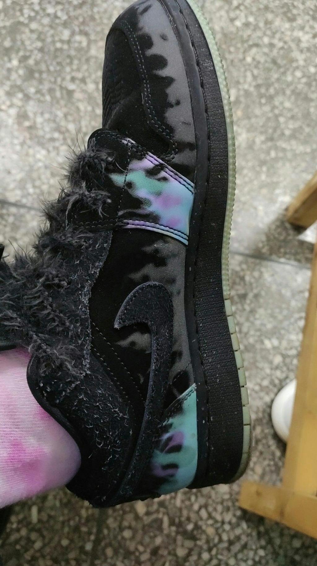 Custom Air Jordan 1 Black Blue Purple Flame Plush Laces – Lilaccustom