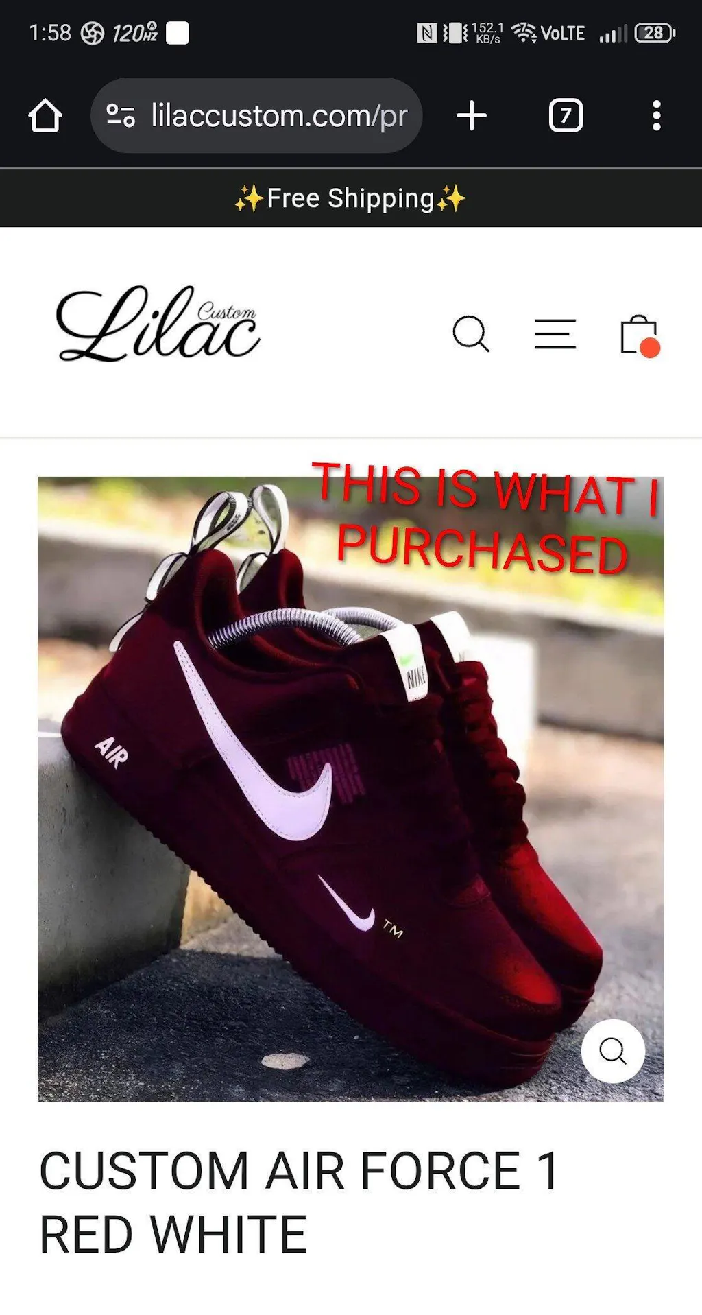 CUSTOM AIR FORCE 1 RED WHITE – Lilaccustom