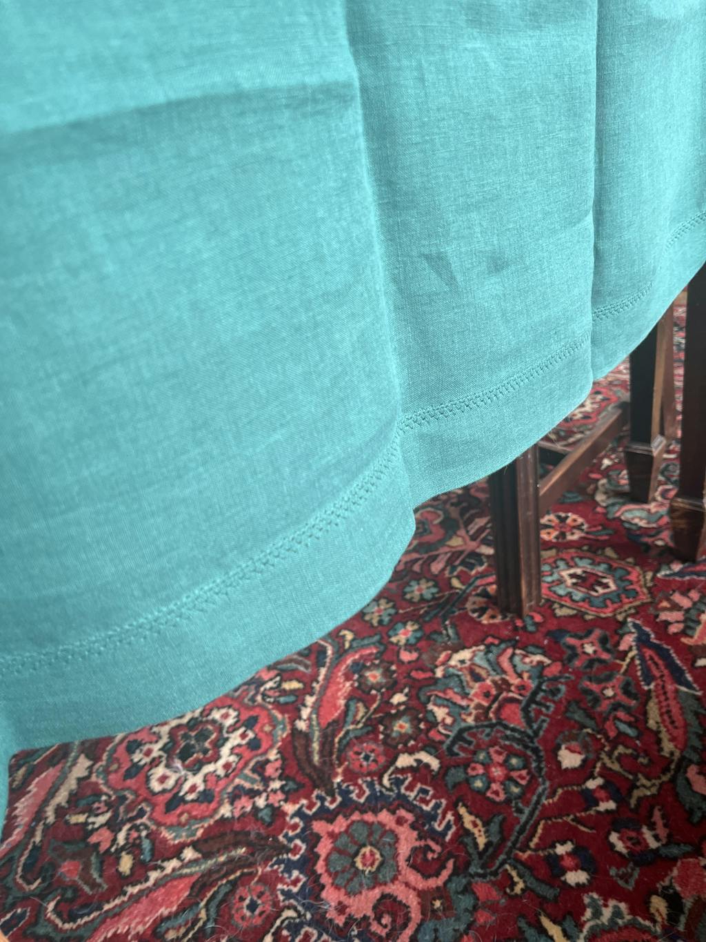 Black Hemstitch Linen Tablecloth | Linen Notes