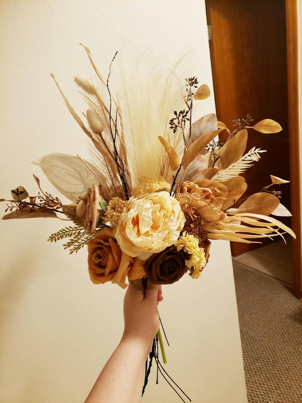 Wedding flowers | Rust & sepia artificial flower to DIY bouquet | Fake ...