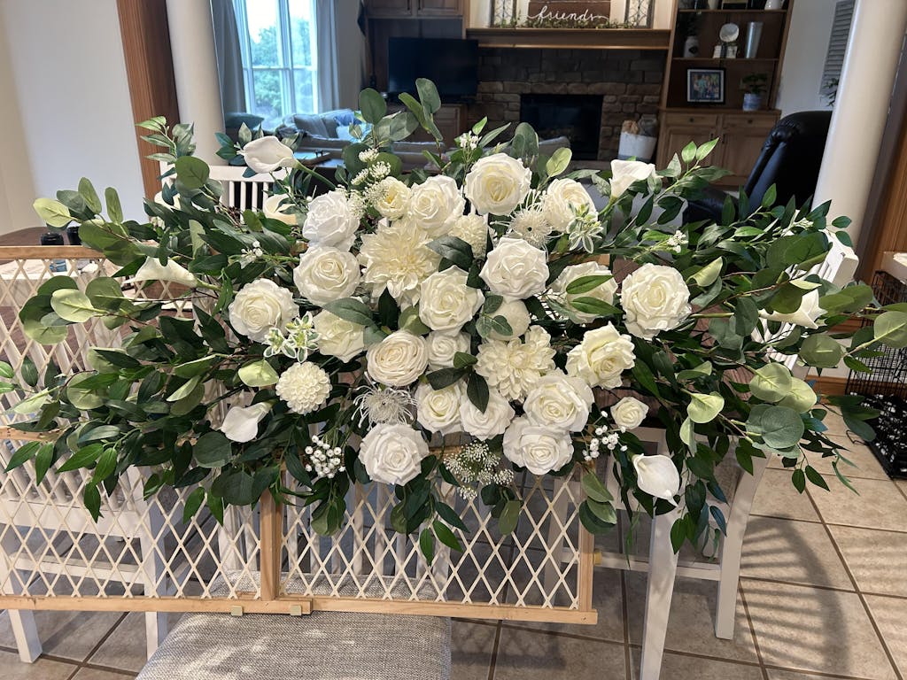 Wedding flowers | White & sage artificial flower to DIY bouquet | Fake ...