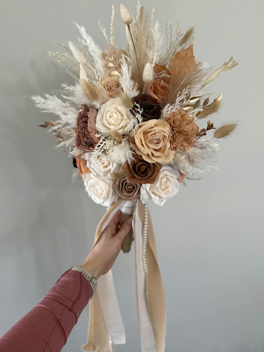 Wedding flowers | Rust & sepia artificial flower to DIY bouquet | Fake ...
