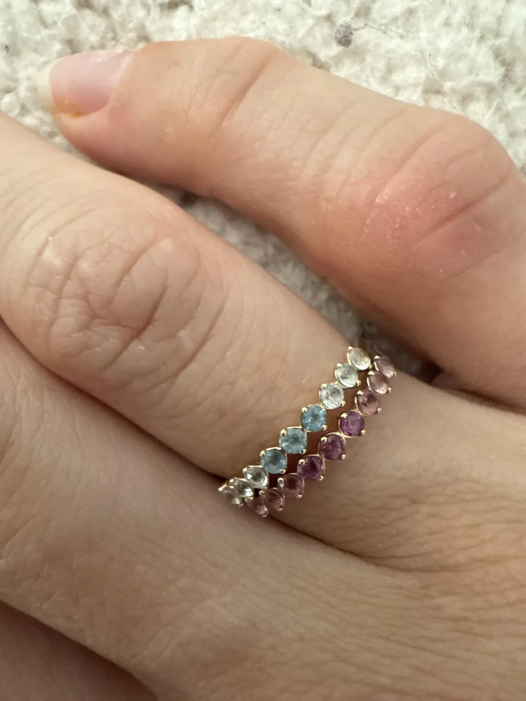 July Birthstone Ring 14k Gold - Ombre Tourmaline | Linjer Jewelry
