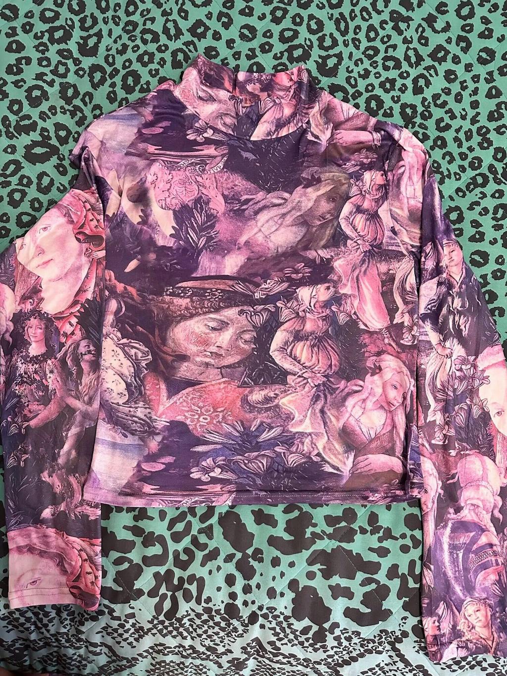 Y2K Angel Graphic Mesh Top - Litlookz Studio