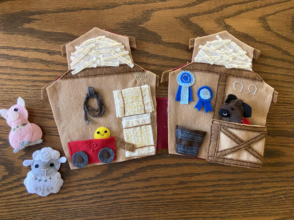 Little Red Barn Quiet Book sewing pattern with Felt Animals – Little ...