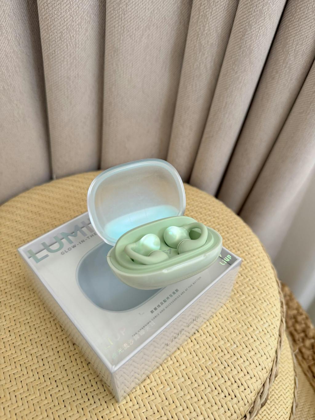 LIUP LP2 Luminous Quicksand Open-Ear Clip Wireless Earbuds Glow In The