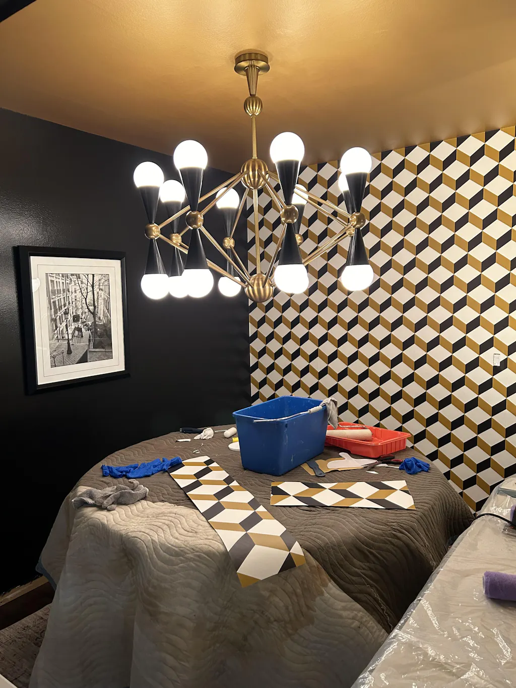 Concrete tiles design wallpaper by Livettes | Livettes Wallpaper