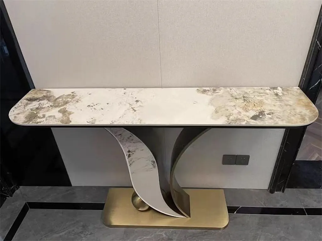 Luxurious Entry Way Marble Top Accent Table - Lixra.com