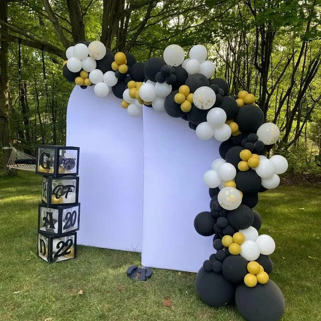 Silver Stands Set Arched Backdrop Frame for Party
