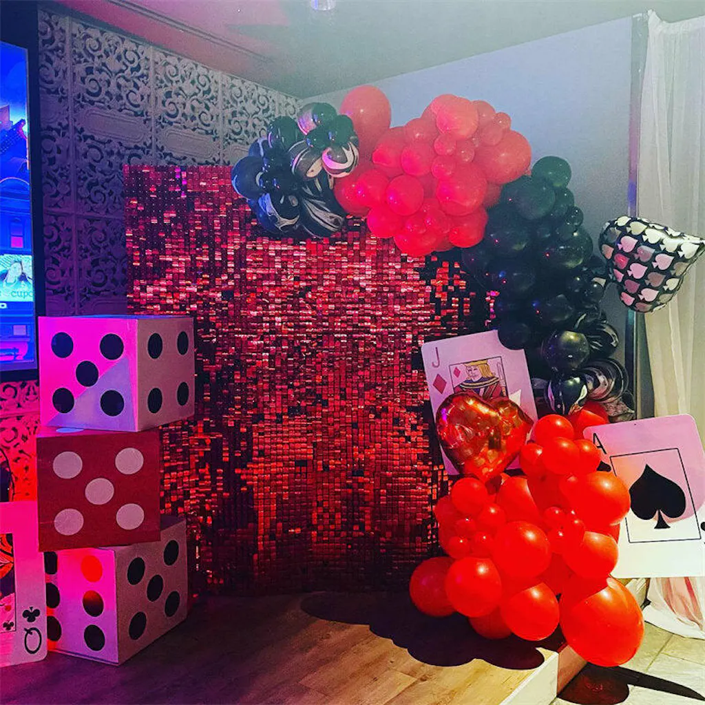 Lofaris Red Shimmer Wall Panels | Wedding Event Party Decorations