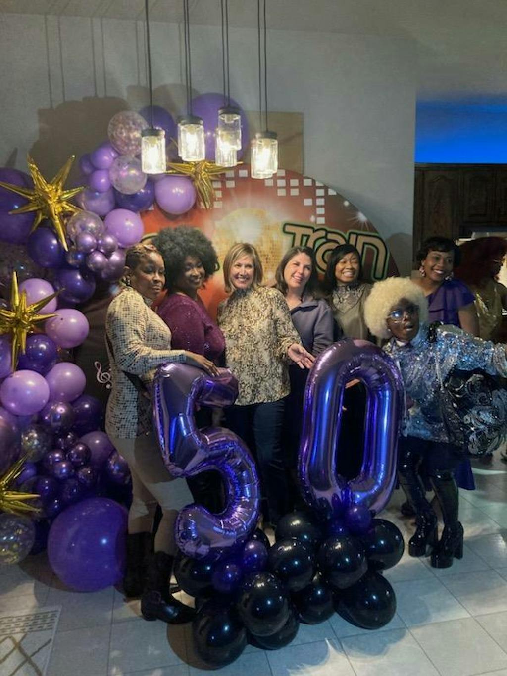 Round Soul Train Theme Happy Birthday Backdrop For Party - Lofaris