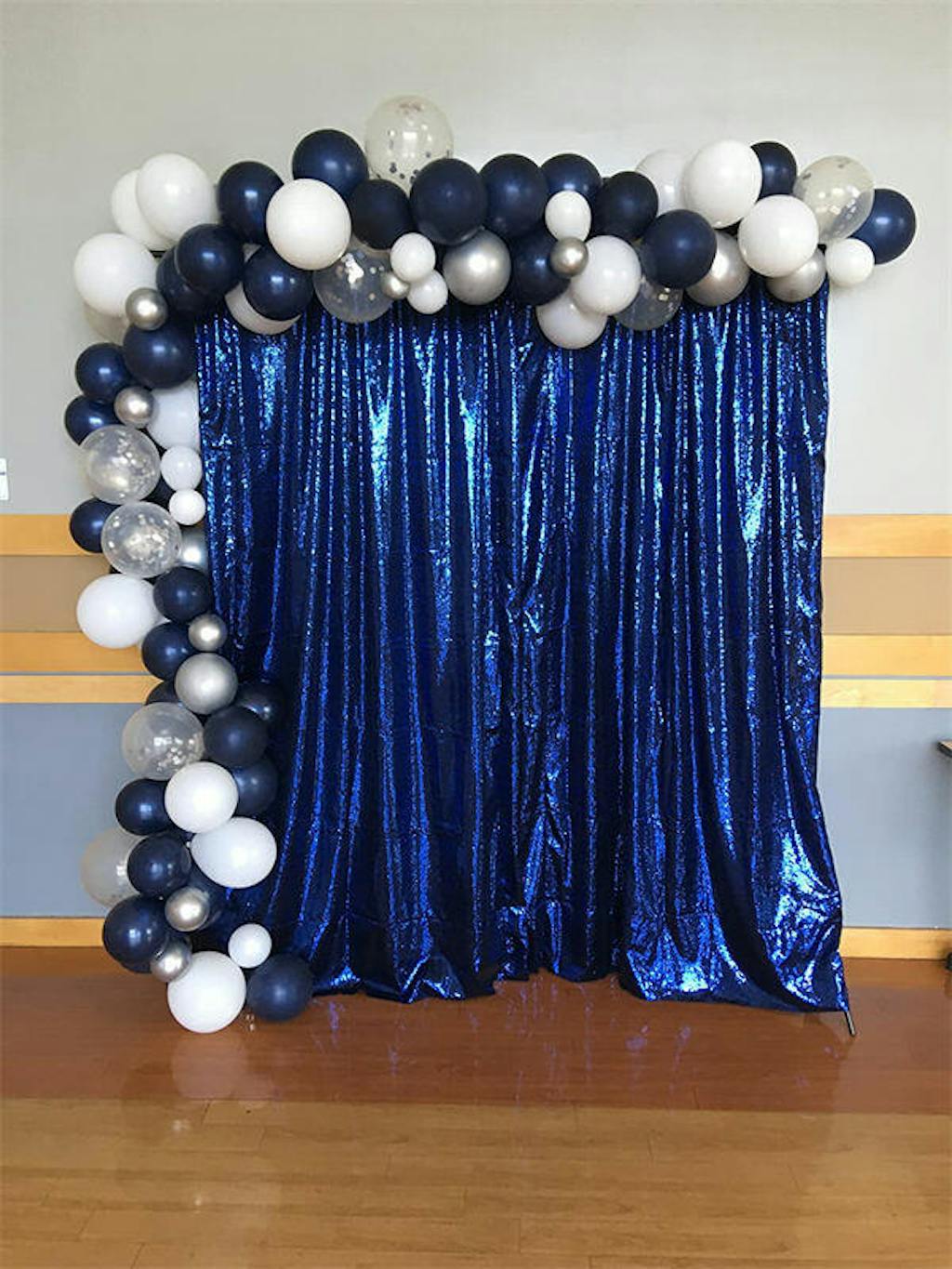 Royal Blue Sequin Backdrop Curtain Glitter Photo Booth - Lofaris