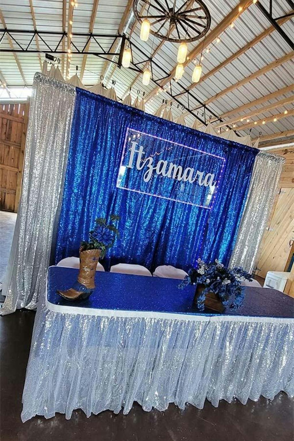 Royal Blue Sequin Backdrop Curtain Glitter Photo Booth - Lofaris