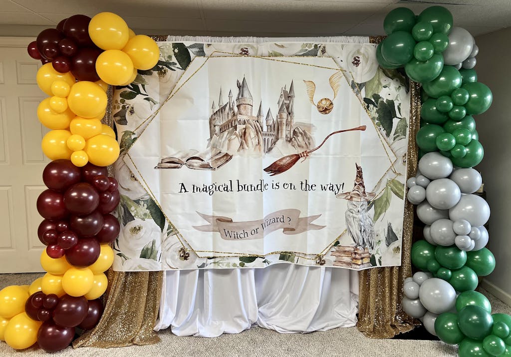 Lofaris White Floral Harry Potter-themed Baby Shower Backdrop