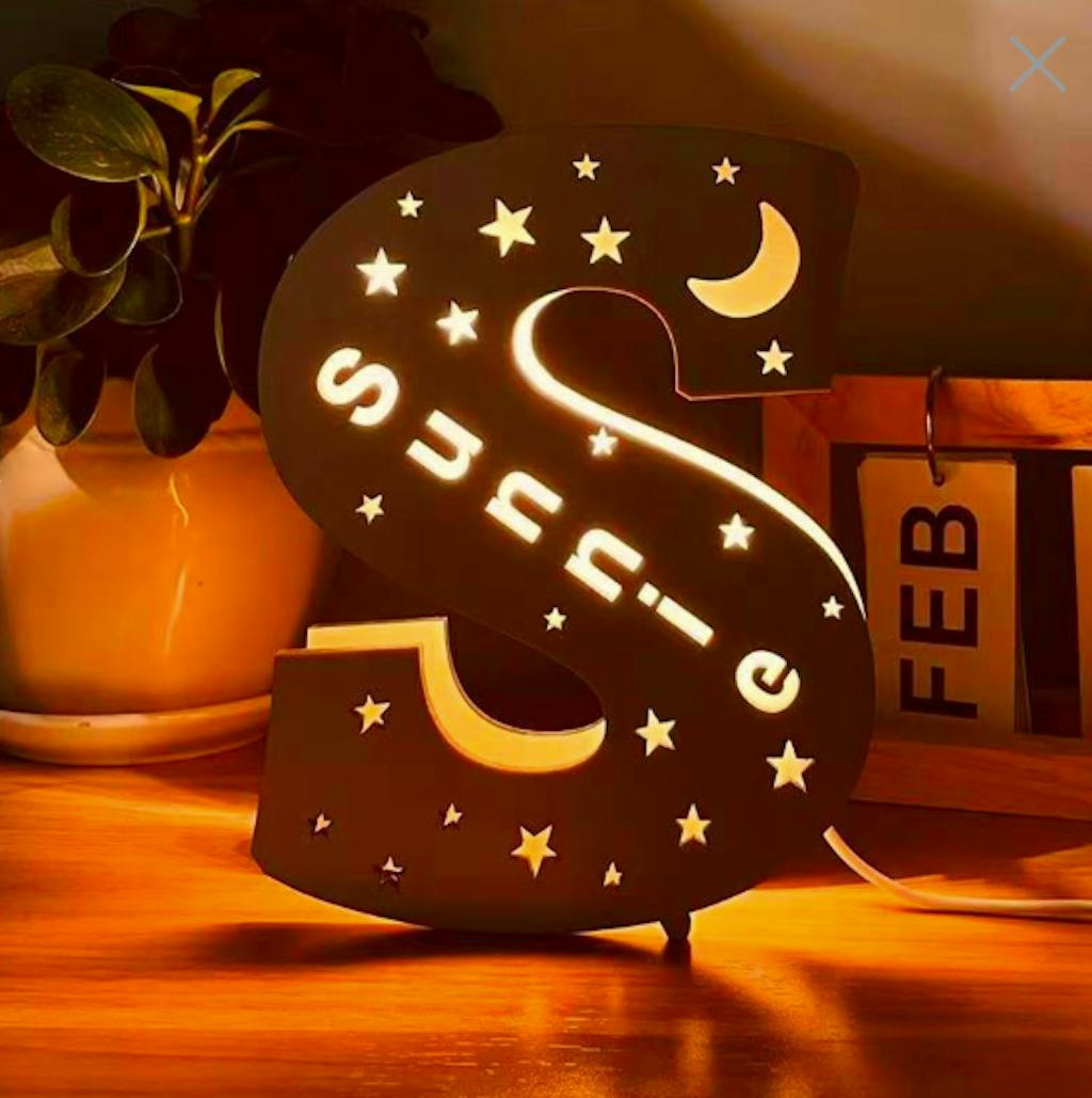 Personalized Name Wooden Lamp Gift – Loforay