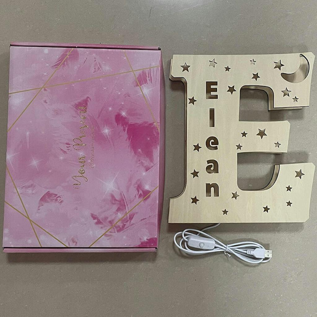 Personalized Name Wooden Lamp Gift – Loforay