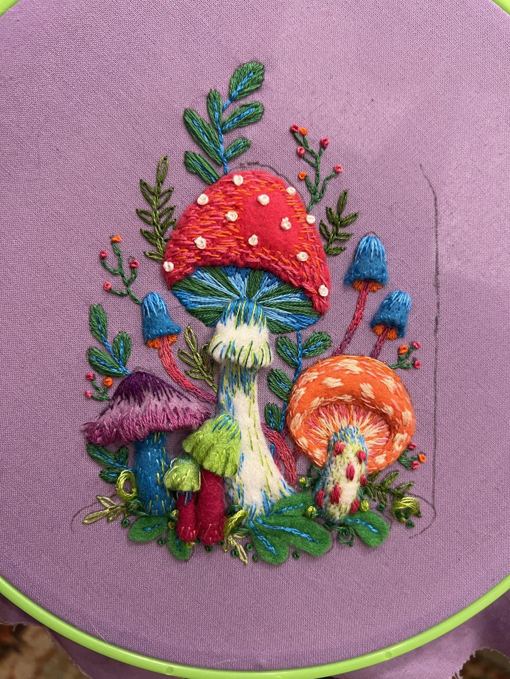 Toadstool Terrarium Delight Embroidery PDF Pattern – Lolli and Grace