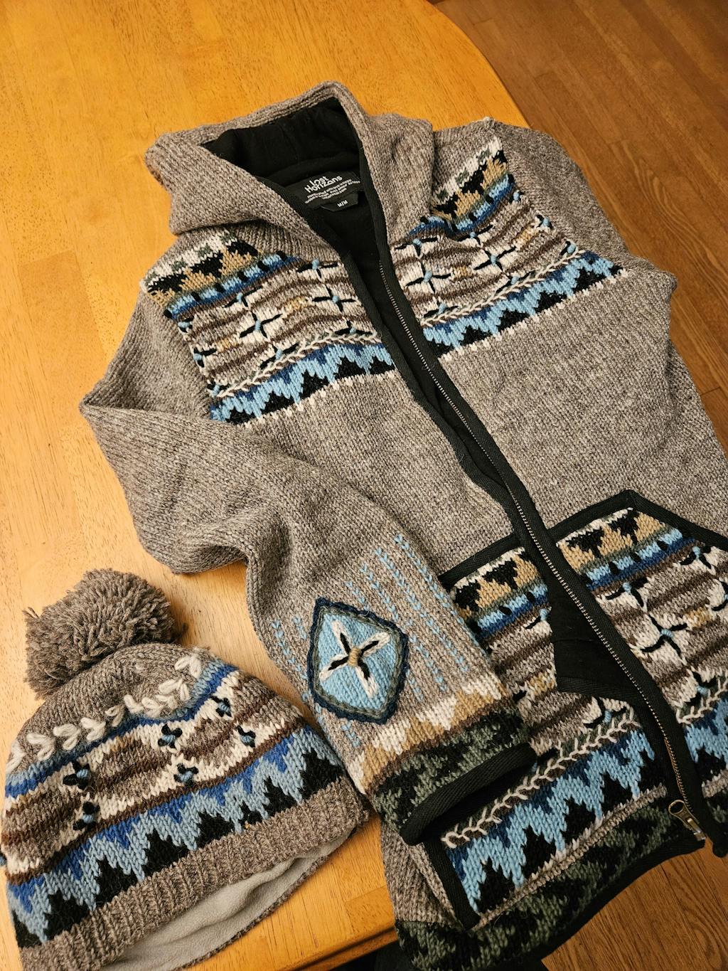Mika Sweater - Navajo motif wool knit coat – Lost Horizons USA