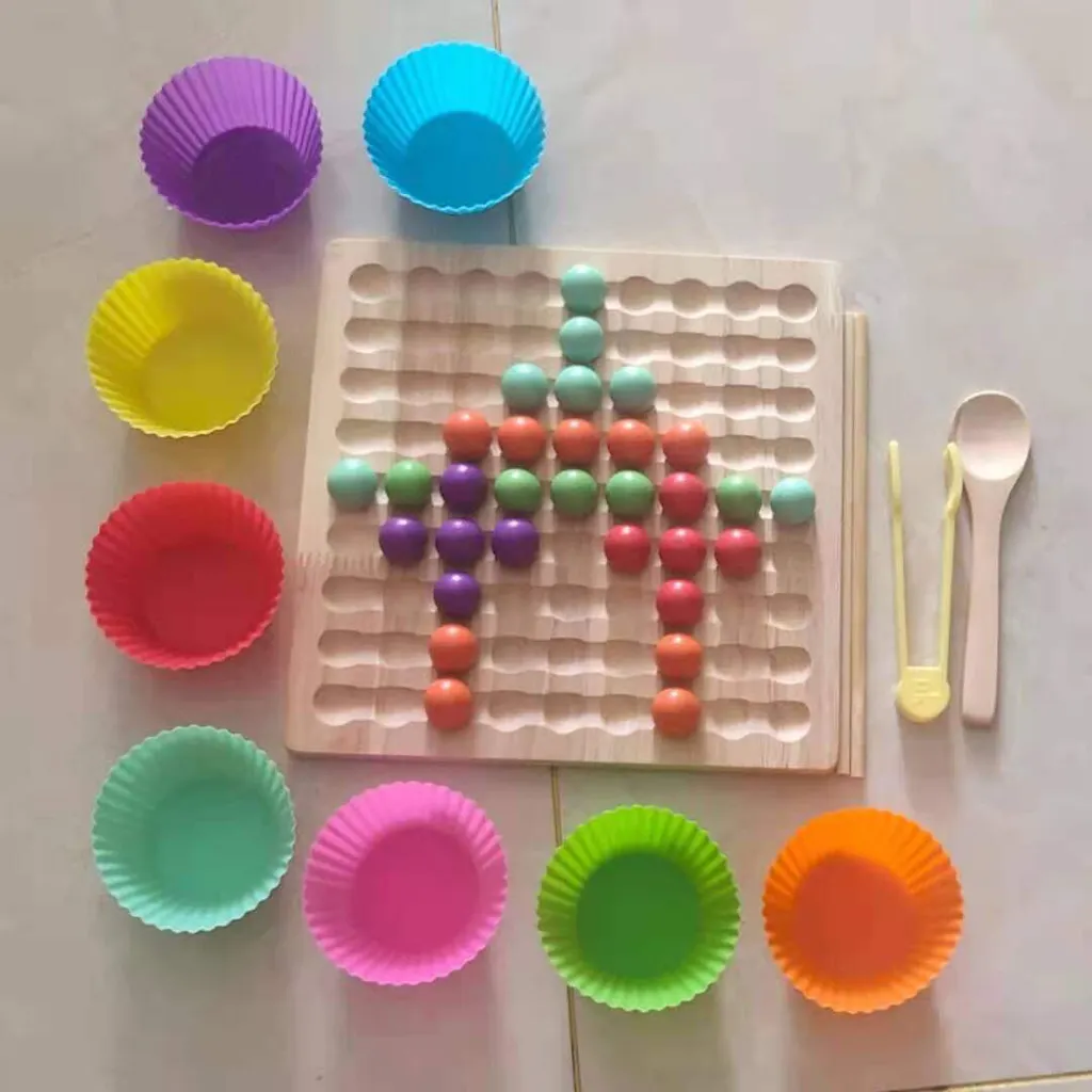 Montessori-Approved Wooden Board Bead Game - Lovealotter – UNITRADE LLC