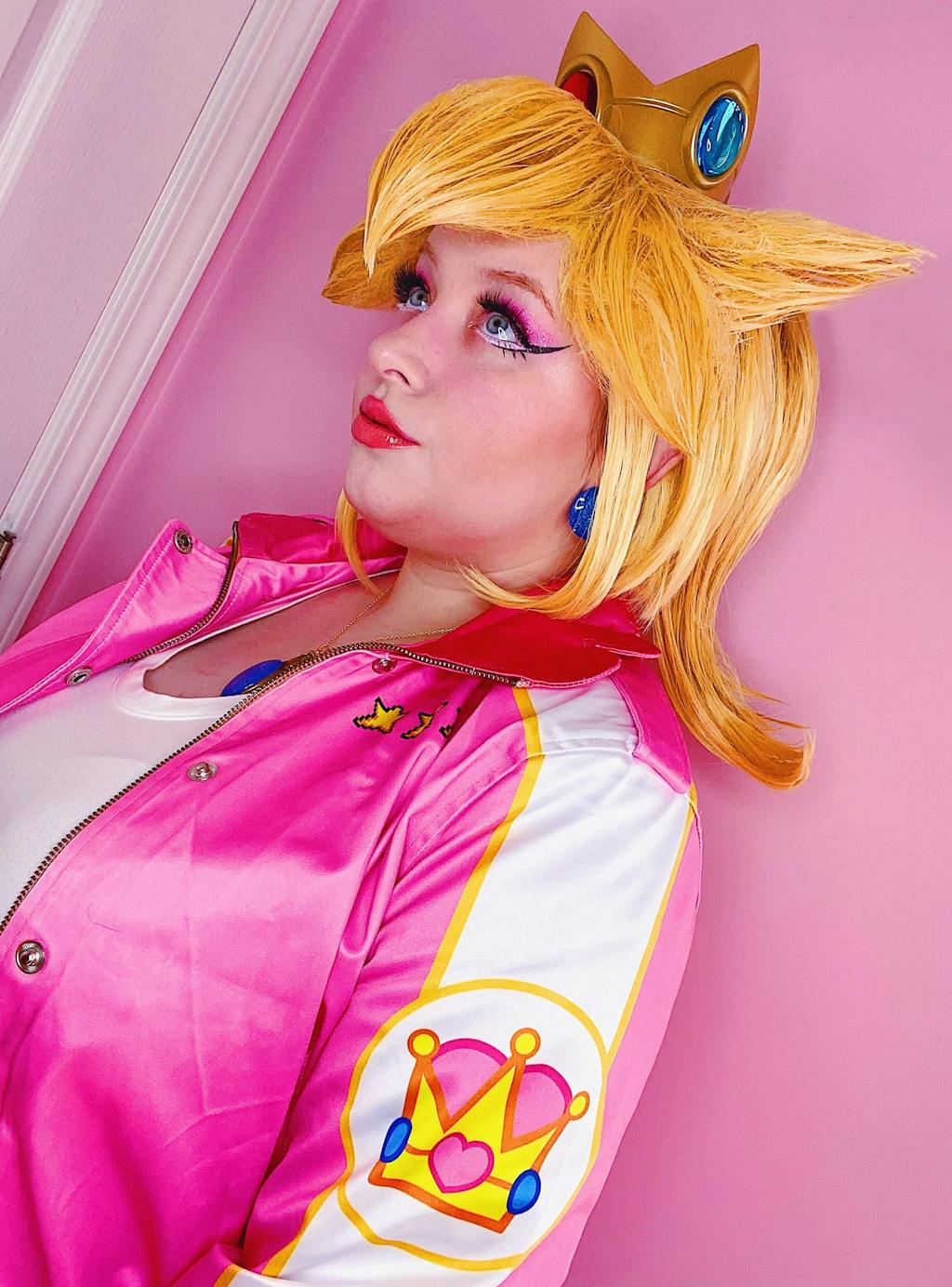 Buy Womens Pink Racing Princess Peach Bomber Jacket