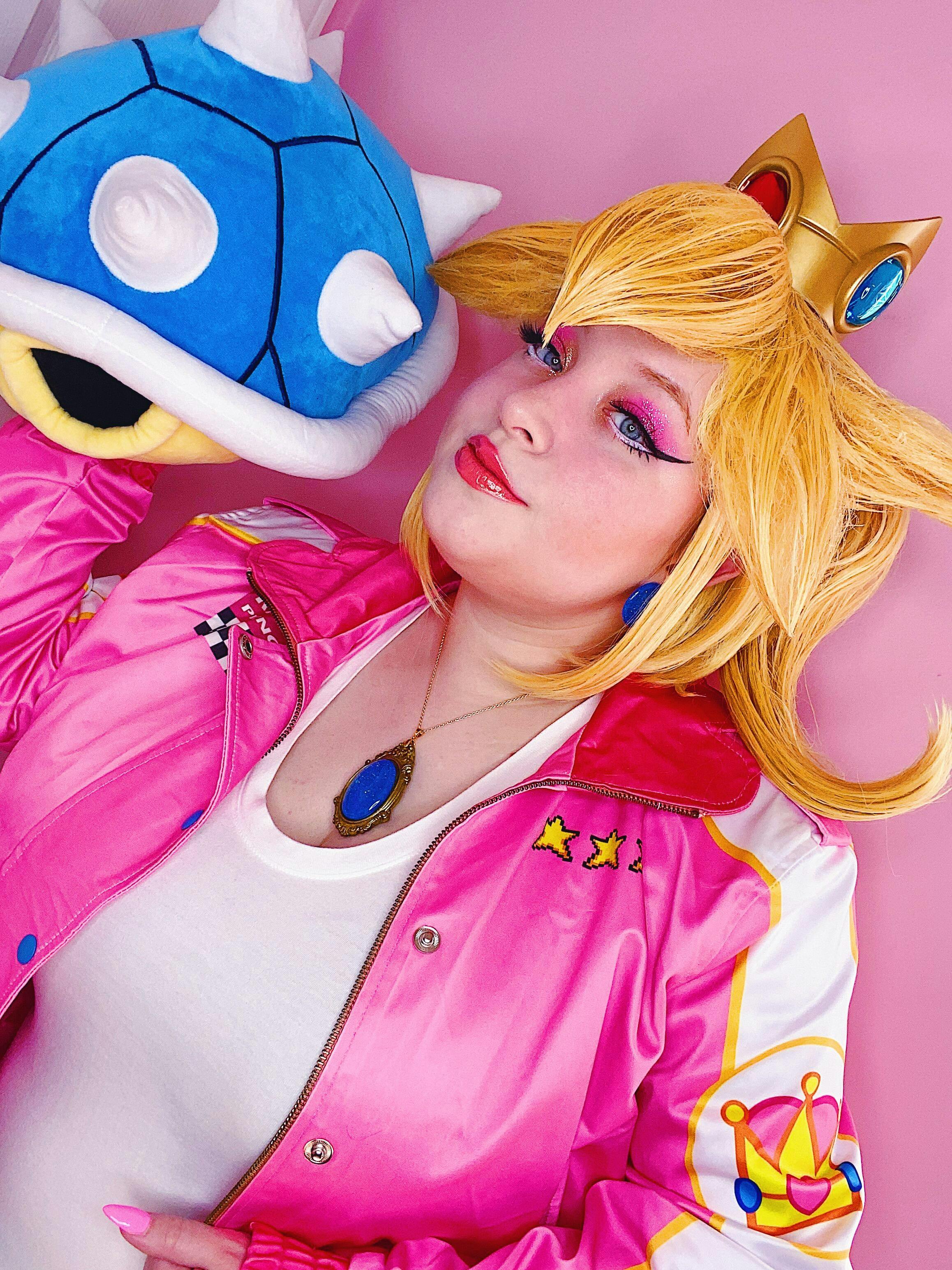 Buy Womens Pink Racing Princess Peach Bomber Jacket