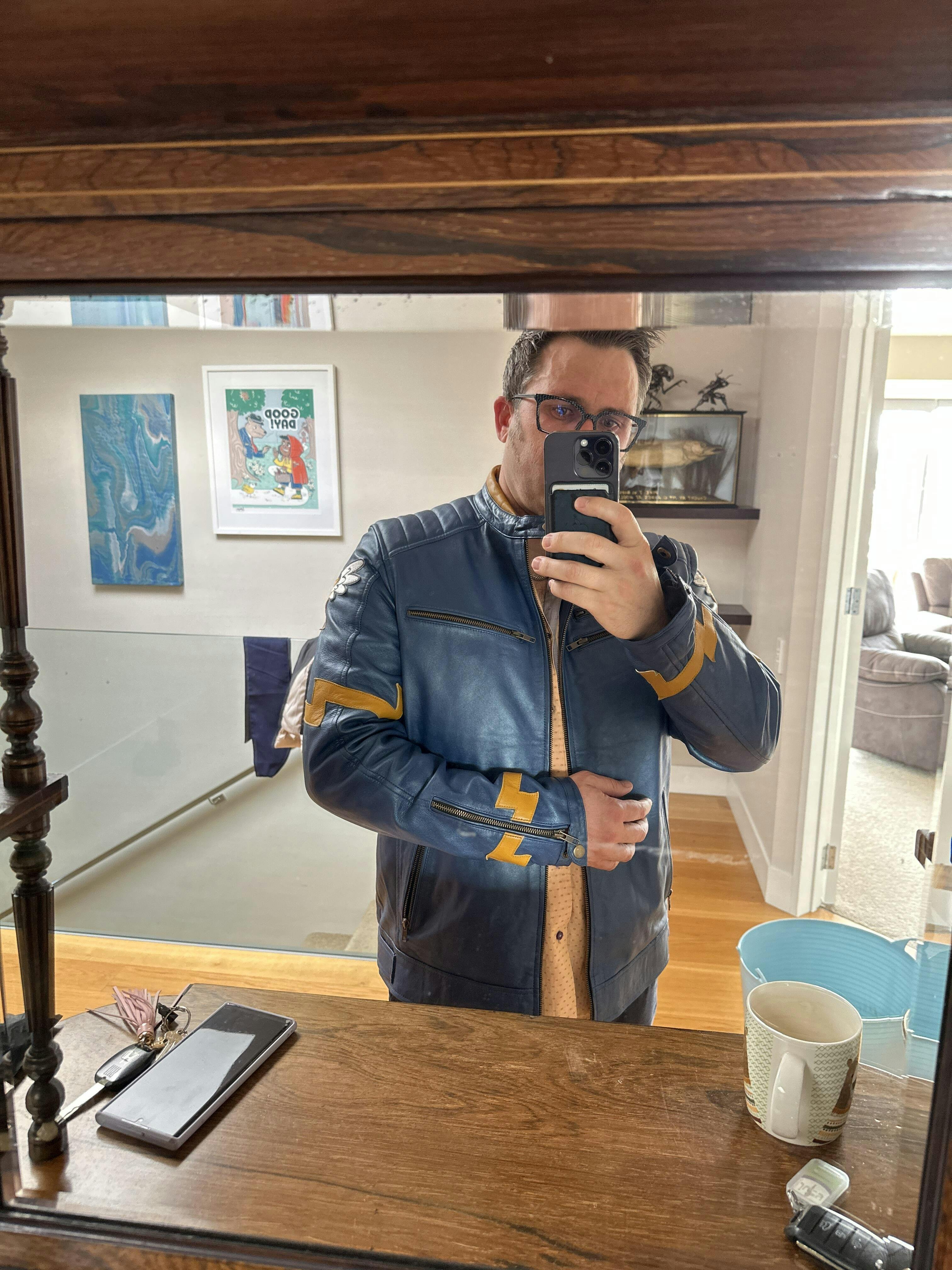 Mens My Little Pony Wonderbolts Rainbow Dash Leather Jacket MLP