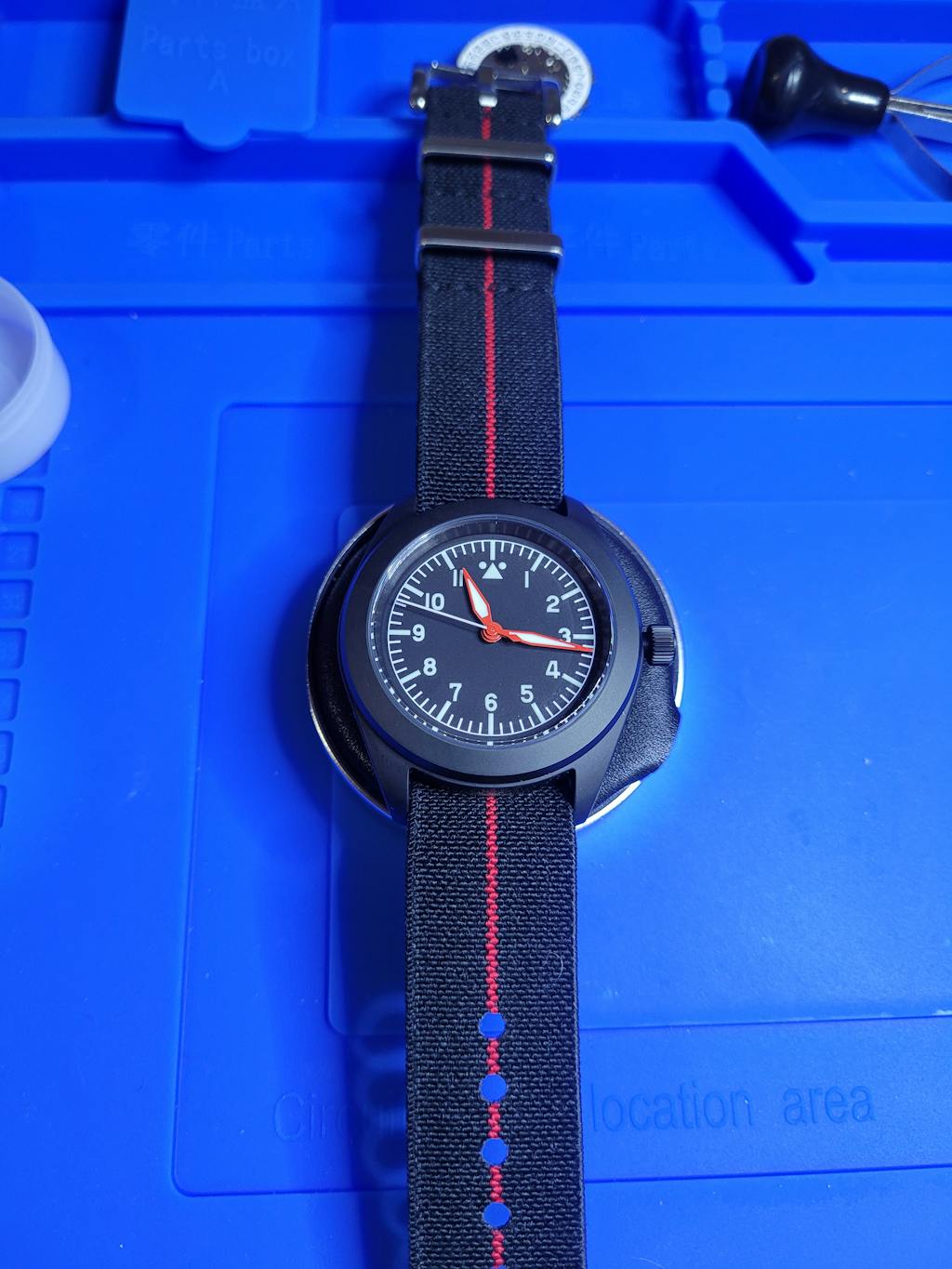 Black Pilot Flieger Dial | BGW9 Blue Lume - SEIKO Mod Part - Lucius Atelier