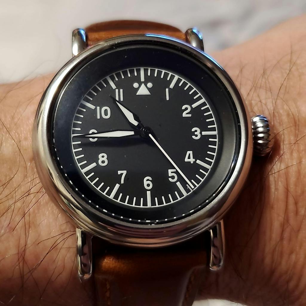 Black Pilot Flieger Dial | BGW9 Blue Lume - SEIKO Mod Part - Lucius Atelier